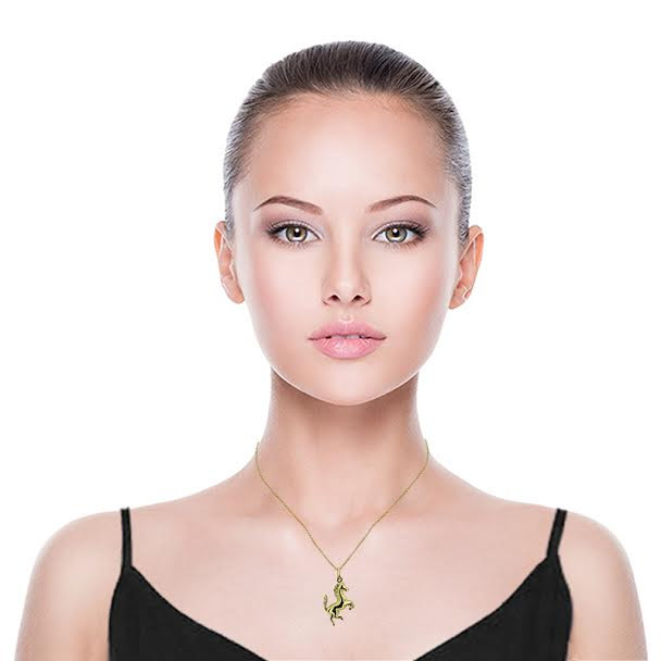 Yellow Gold Ferrari Horse Pendant