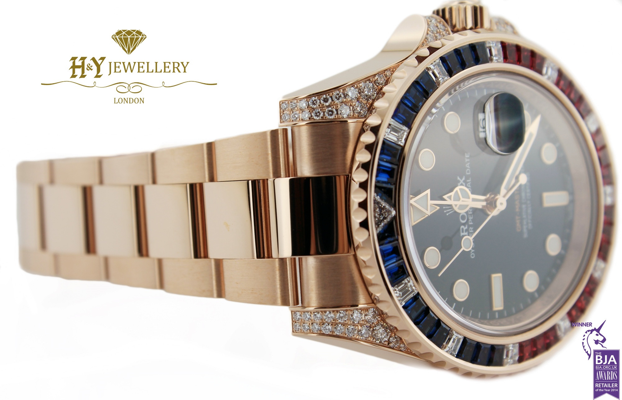 Rolex GMT Master II Factory Set Rose Gold - ref 126755SARU