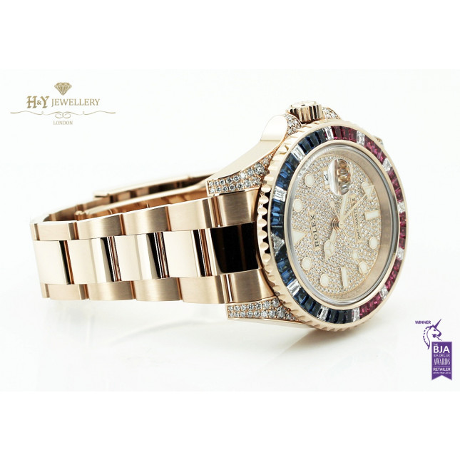 Rolex GMT Master II Factory Set Rose Gold - ref 126755SARU